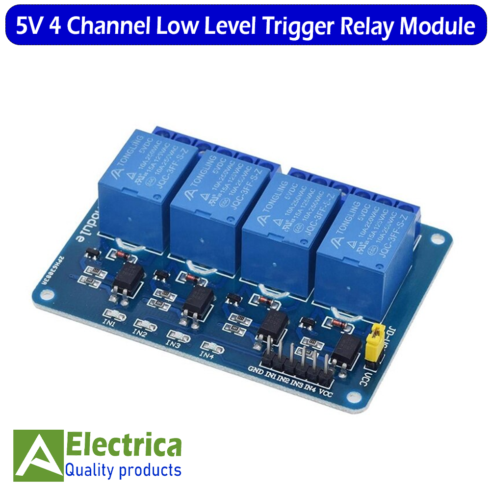 5V 4 Channel Relay Module Low Level Trigger with Optocoupler Relay Output 4 way Relay Module for ...
