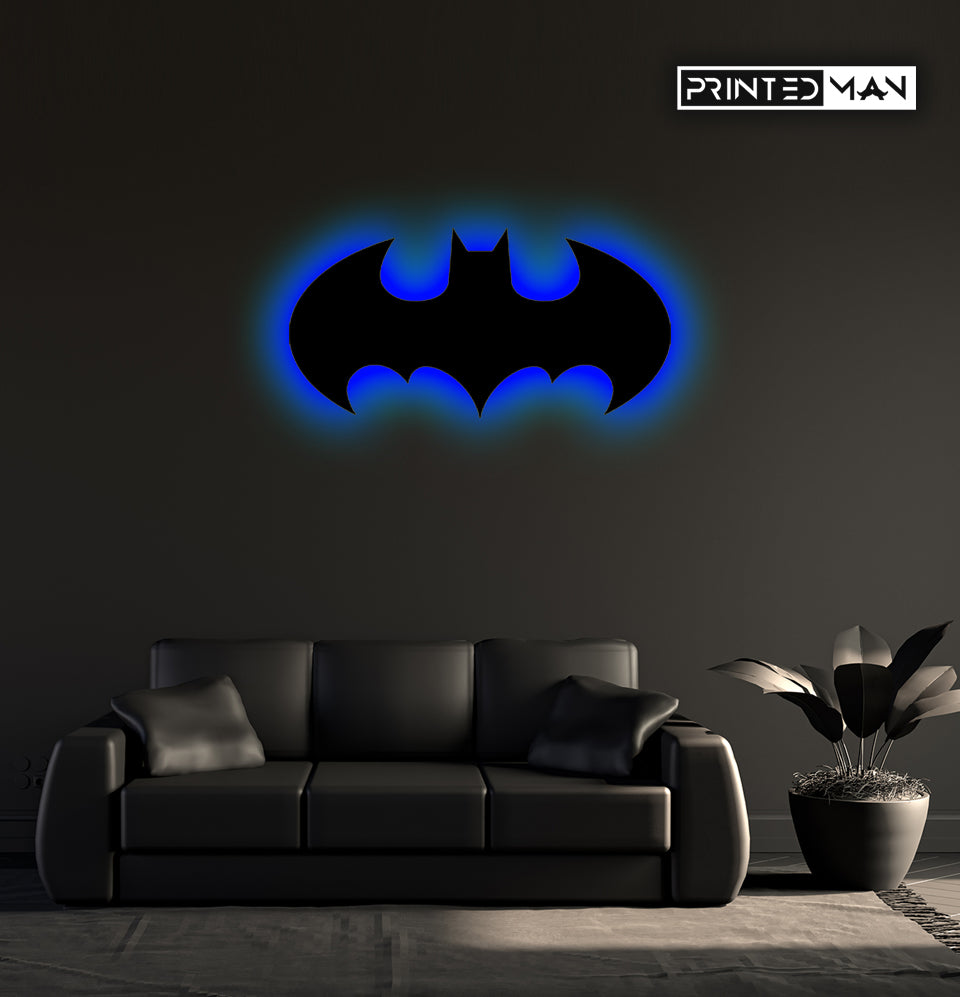 ZF Wooden Batman LED Wall Lamp, Comic Lover, Bat Cave, Night Lamp, for ...