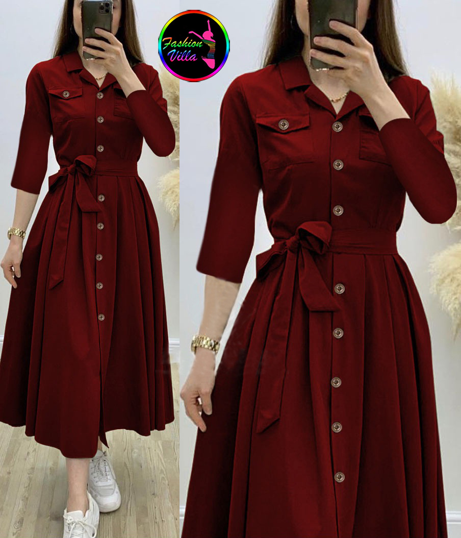 Stylish Pocket Long Frock for Women - Casual Frocks for Women | Daraz.pk