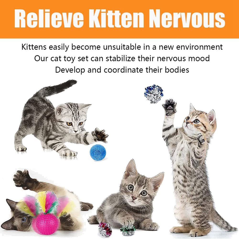 22 Pcs Cat Toys Interactive for Indoor Cats Tunnel Mouse Kitten Toys ...