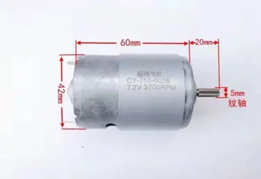 High Torque 755 Motor 7.2V 3700 RPM DC Electric Drill High Speed Power ...