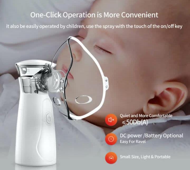 Mesh Nebulizer Portable USB Support Inhaler Waterproof Asthma Inhalator ...
