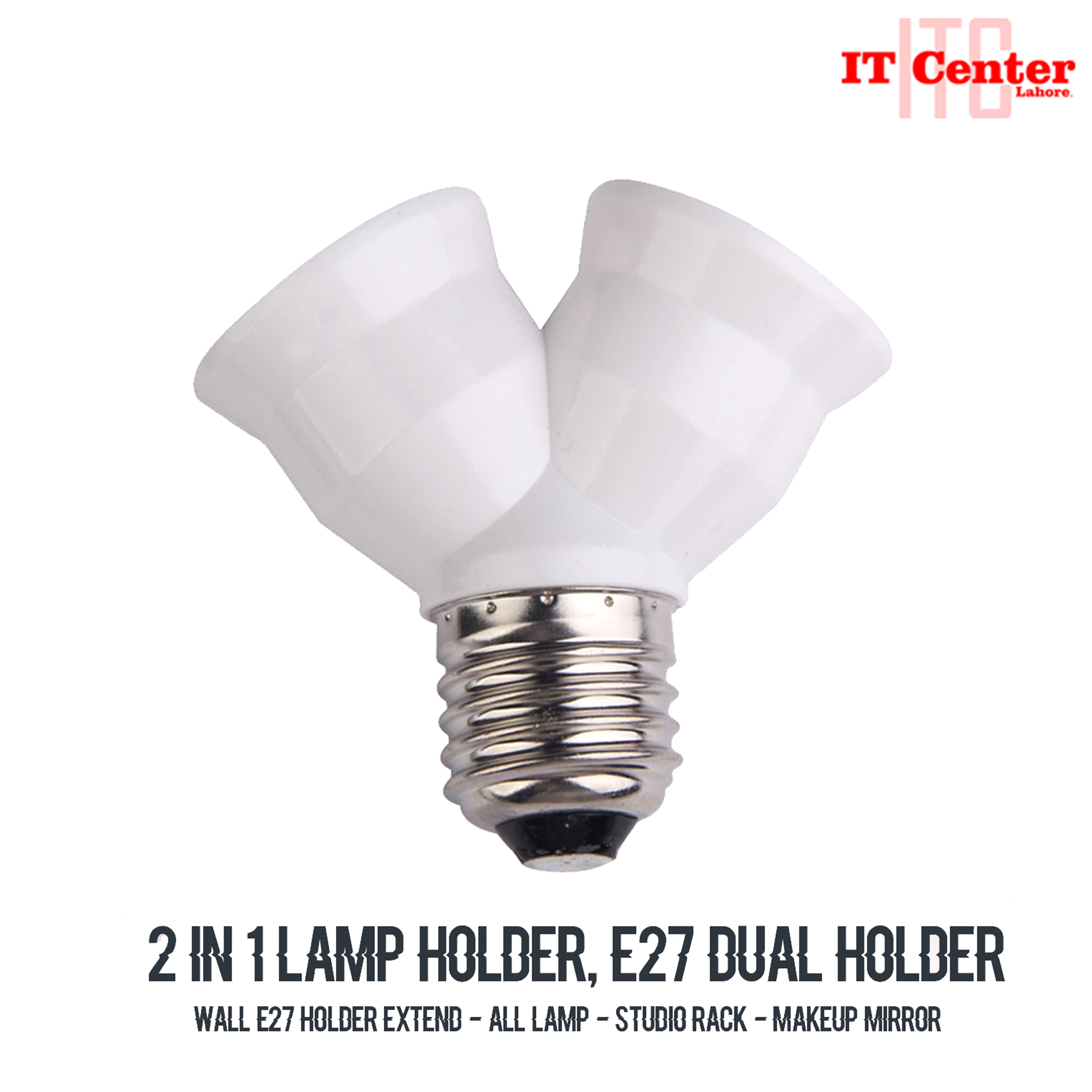 2 in 1 Lamp Holder, Dual 2X E27 Dual Lamp Holder- E27 2 in 1 LED Bulb ...