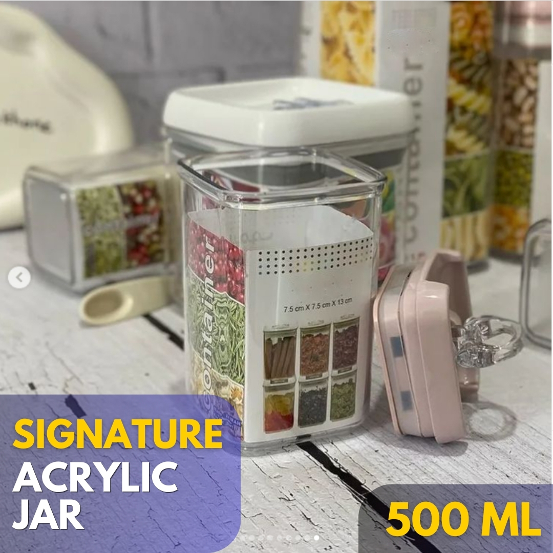 Signature ACRYLIC JAR Air Tight Jars – BPA Free Plastic, Lid-Lock ...
