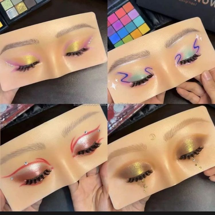 Makeup Practicing Board Face Eye Practice Pad Silicone Bionic Skin for ...