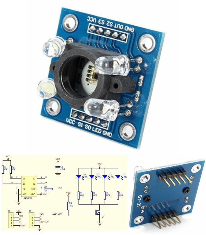 TCS230 TCS3200 Color Sensor GY-31 Recognition | Daraz.pk