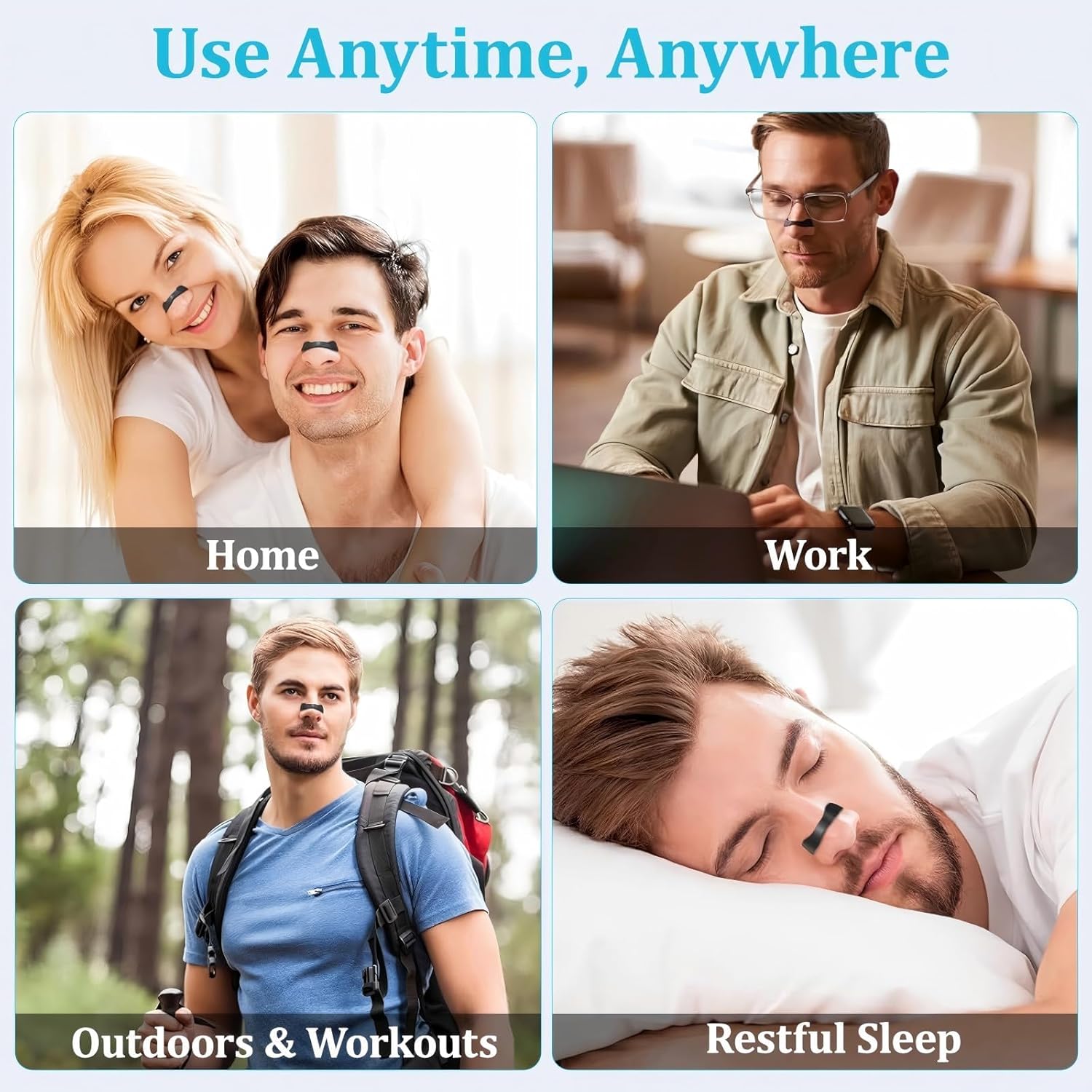 Anti-Snoring Nasal Breathing Expanders Includes Four Sizes of Nasal ...