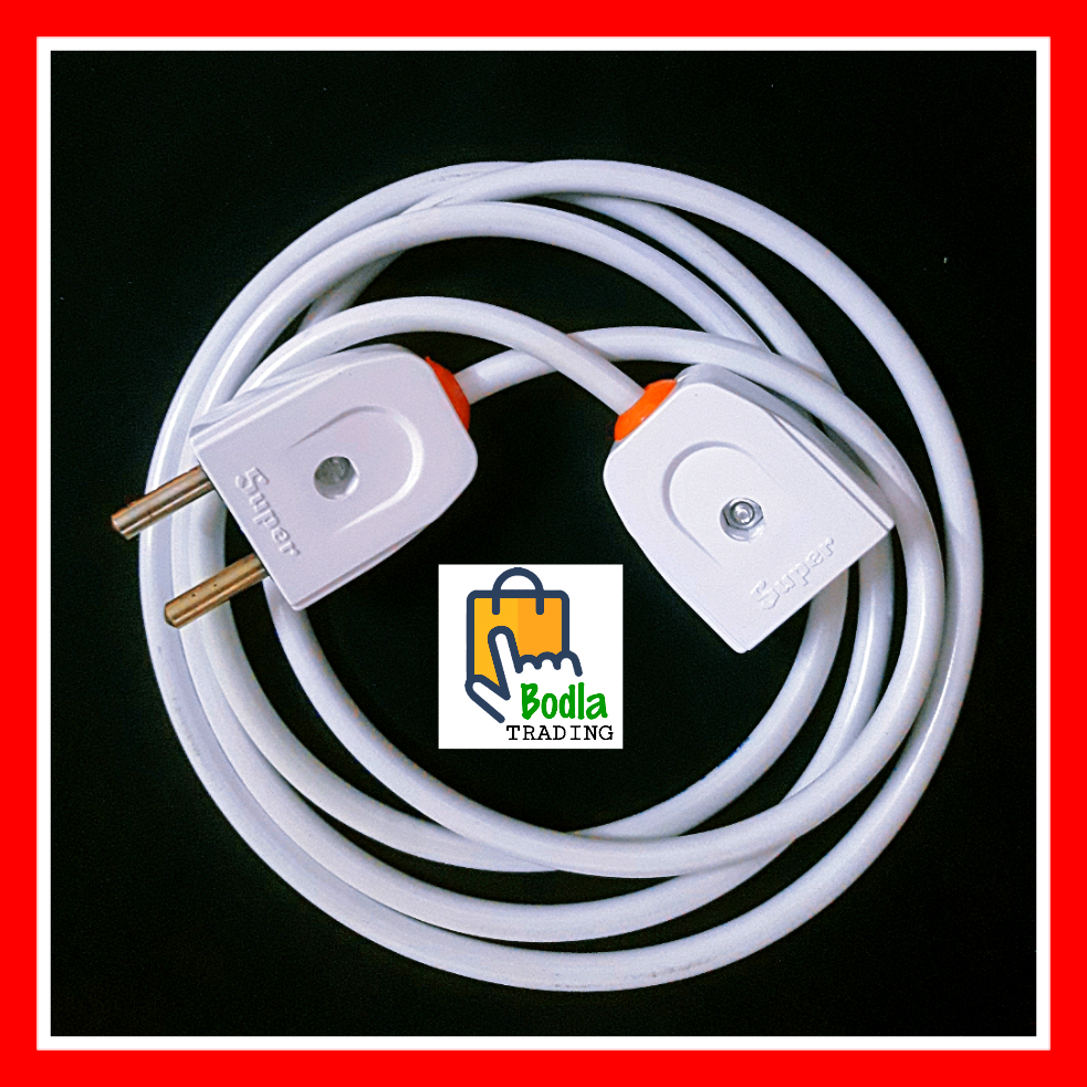 Flexible Extension Cable with 2 Pin Male Female Electric Plug Switch ...