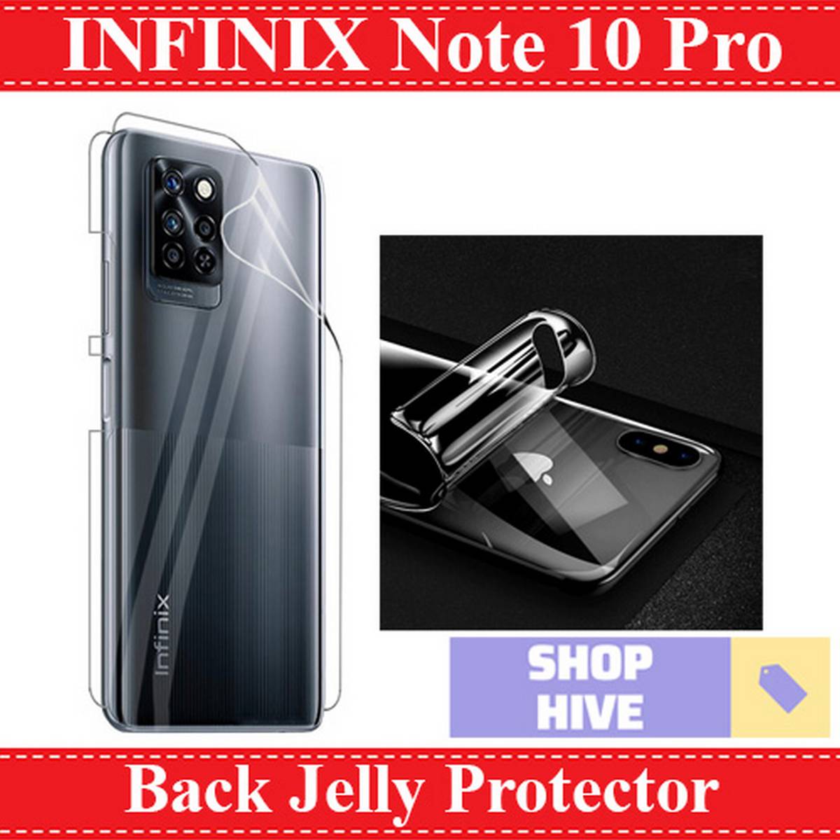 Infinix Note 10 Pro Back Clear Jelly Protector Soft Film Protection ...