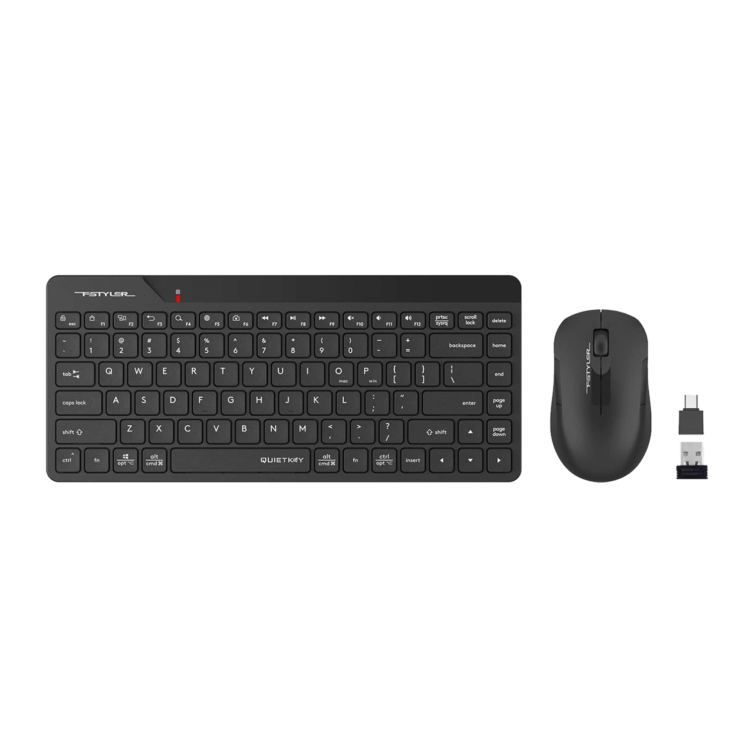 A4tech Fstyler FG2200 Air 2.4G Wireless Keyboard Mouse Combo Set - Quiet Key Silent Keyboard ...