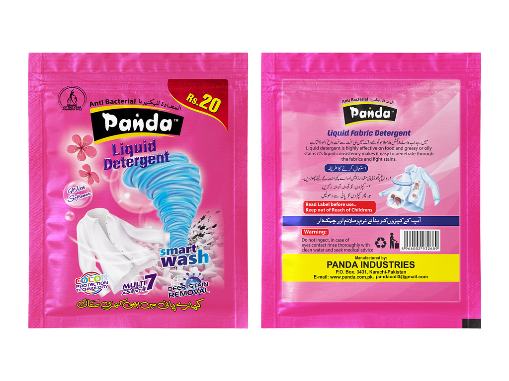 Panda Liquid Detergent Sachet 12 Pcs Travel Liquid Fabric Detergent for ...