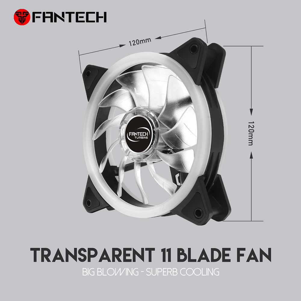 FANTECH FC 124 Turbine RGB Ring Colorful LED Silent Cooling Fan | Daraz.pk