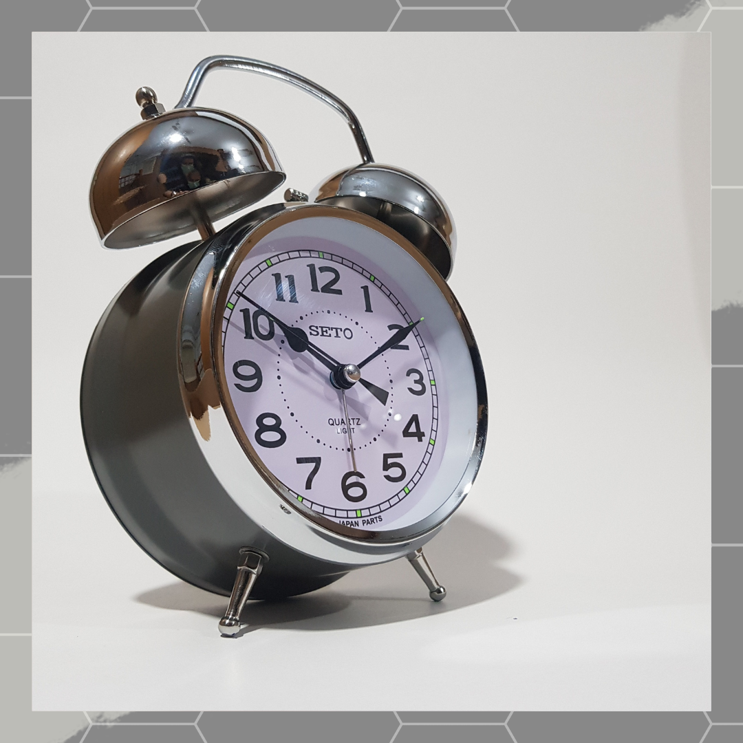 Loud Twin Bell Alarm Clock Battery Operated Silver Round Shape with ...