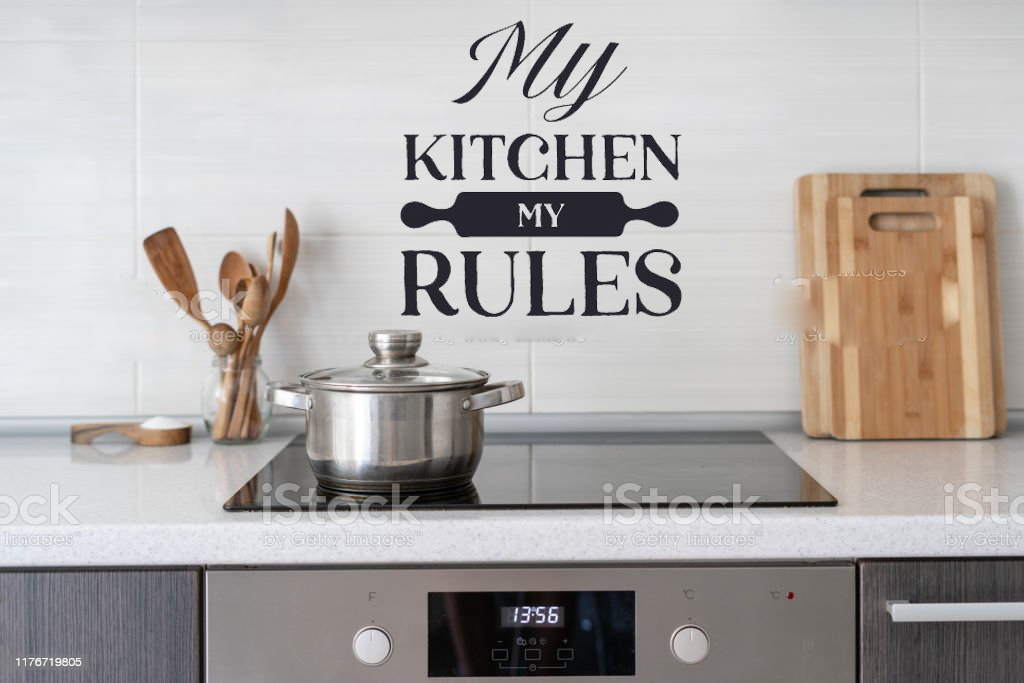 size- 1 x 1 feet - My Kitchen My Rule, motivational quote Wall Sticker ...