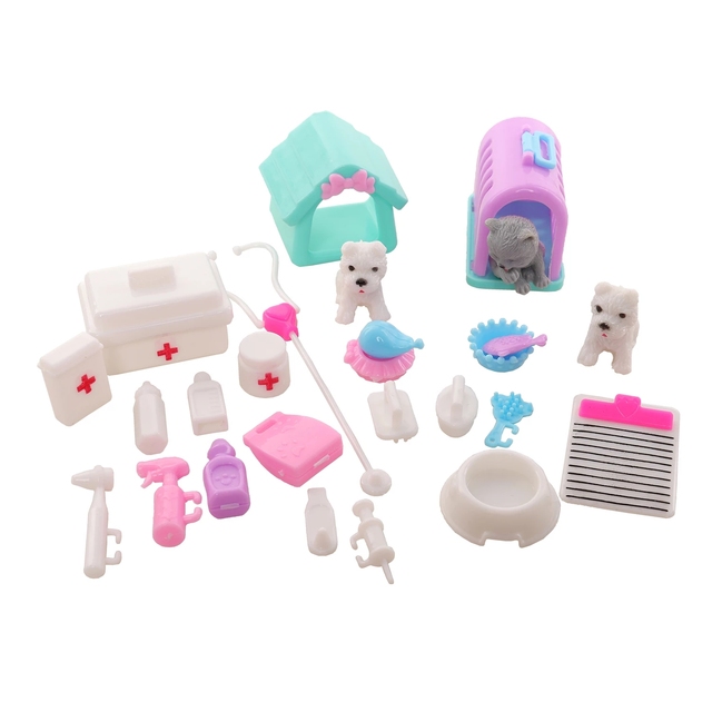 Kawaii Miniature Dollhouse Study Accessories for Barbie 18 items Mini ...