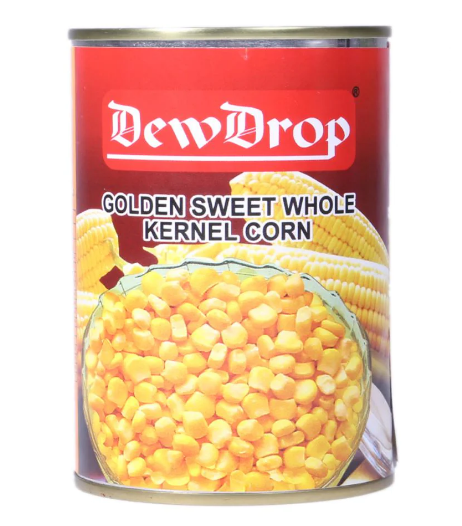 DEW DROP GOLDEN SWEET CORN WHOLE KERNEL 350 GM tin | Daraz.pk