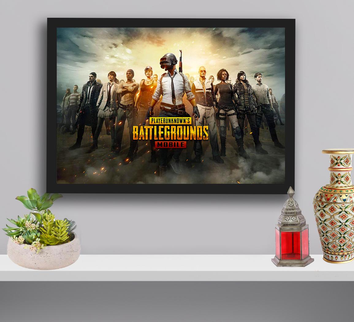 PUBG Gaming Poster Wall Hanging Glass Photo Frame in Premium Glossy ...