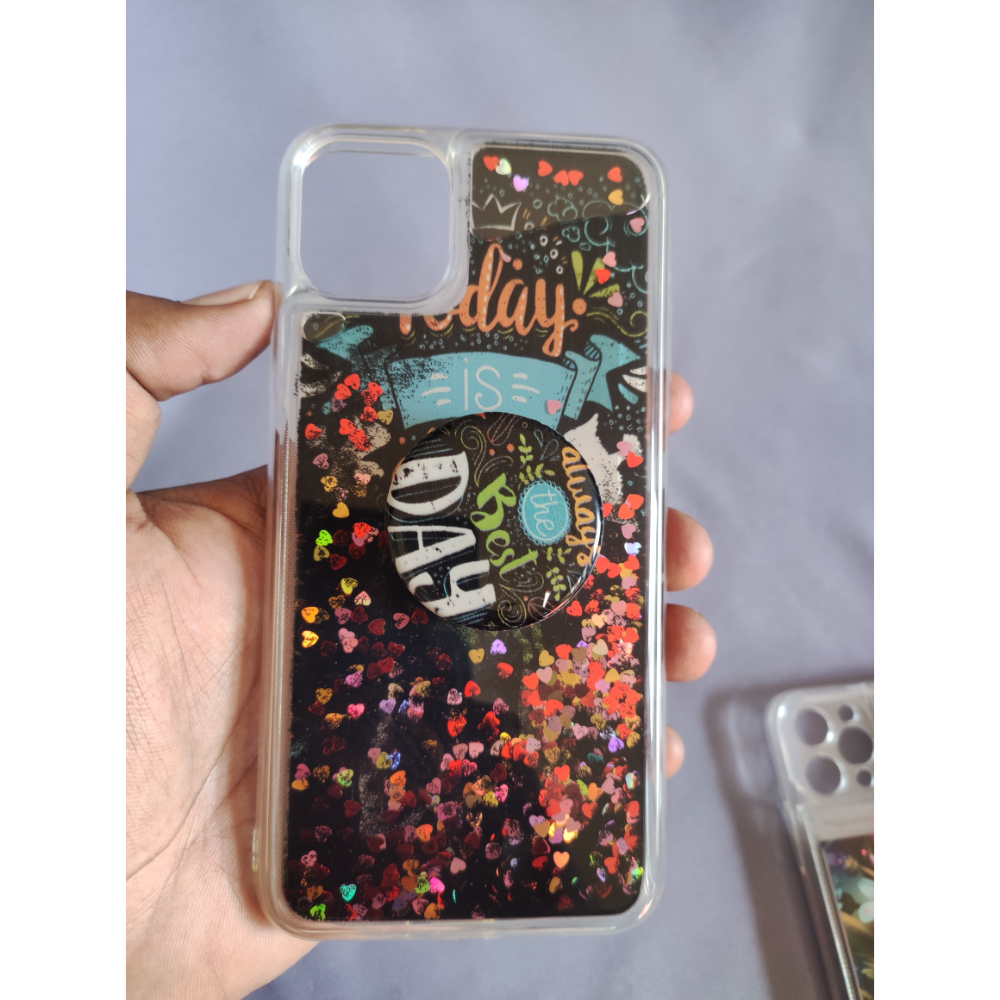 For iPhone 11 Pro max Case Moving glitter with popup holder 11 pro max ...