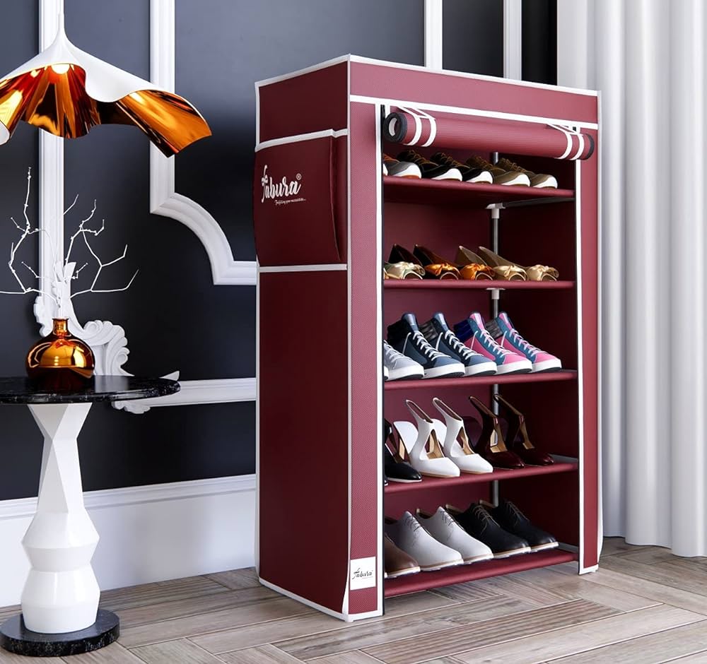 5 Layer Shoe Stand Shoe Rack Multipurpose Shelf Shoe Storage Non-woven ...