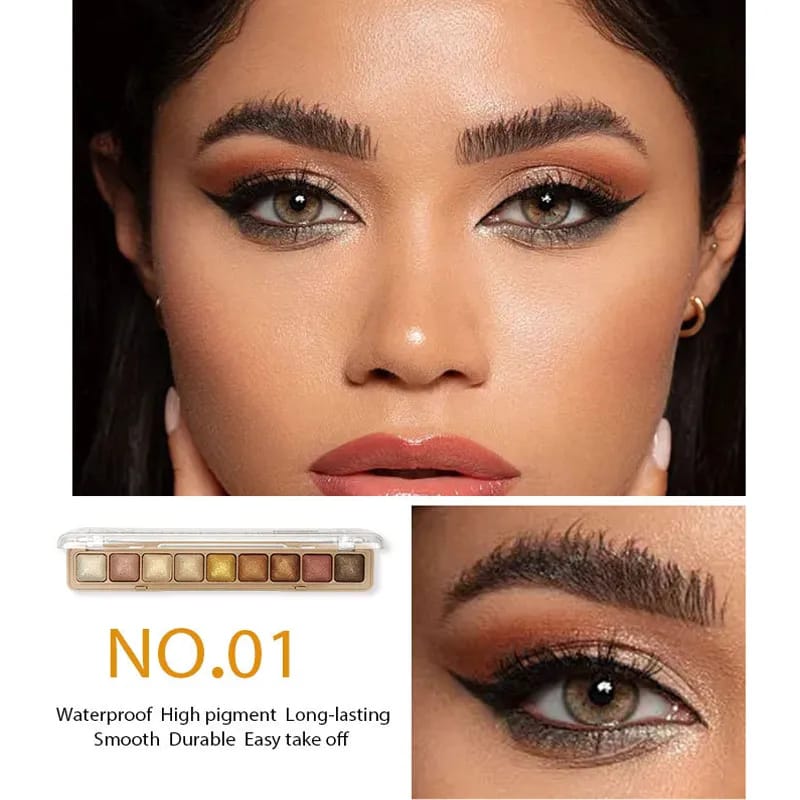 9 Colors Eye Shadow Palette Highlighter Eye Glitter Shimmer Eyeshadow ...