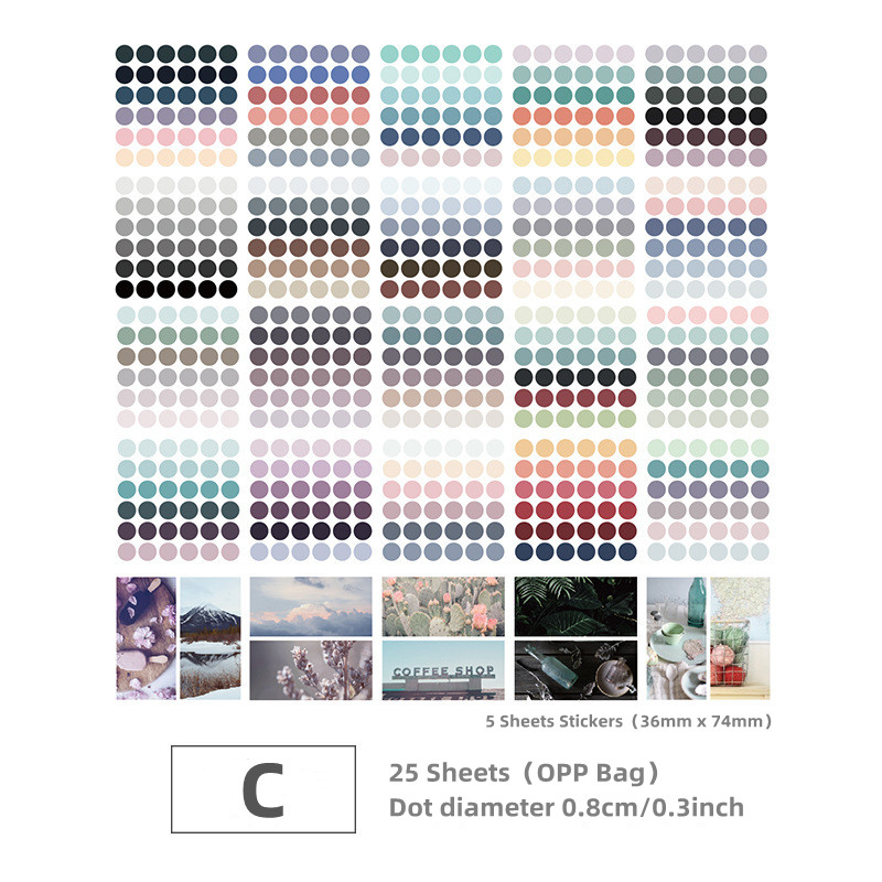 RHS Online Watercolor Polka Dot Stickers Salt Based Dot Washi Stickers ...