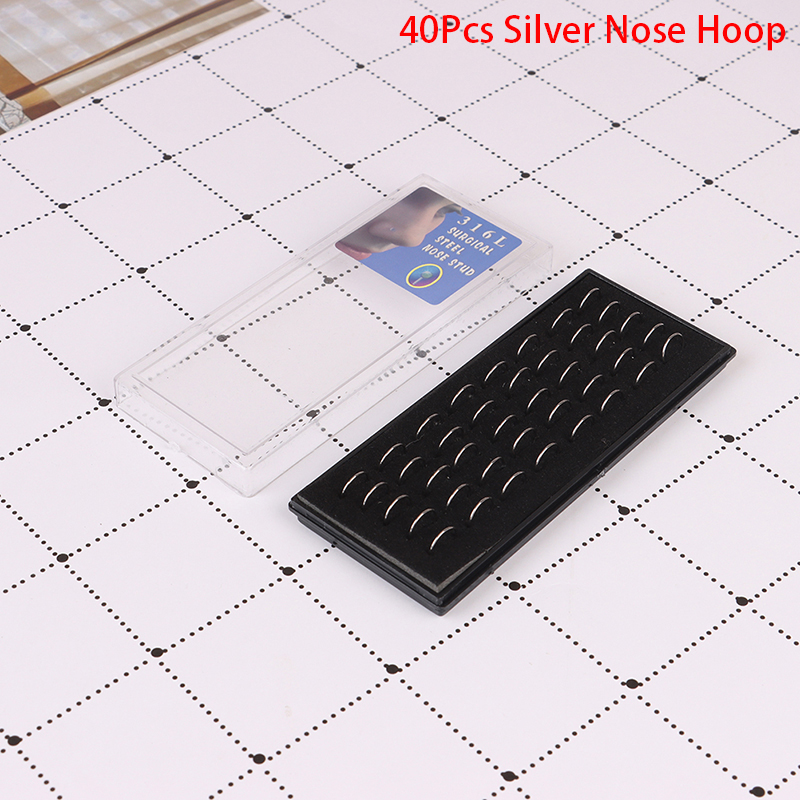 40/60pcs Women Nose Piercing Ring Steel Hoop Cartilage Stud SEVICH ...
