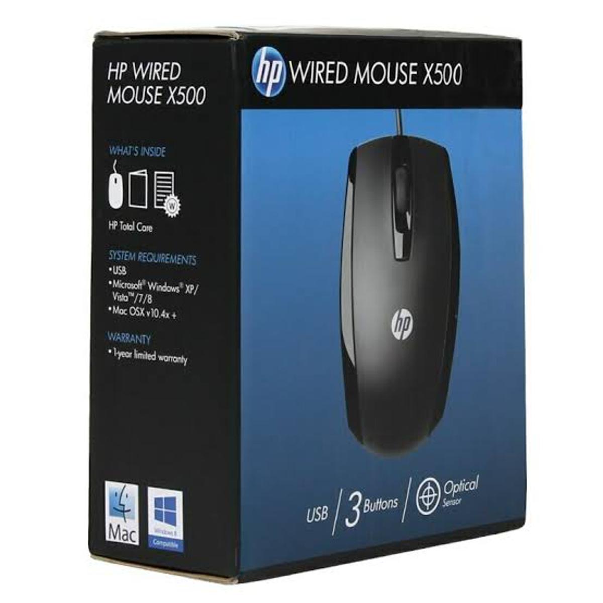 H.P X500 Wired Mouse For Computers 'Laptops With Long wire | Daraz.pk