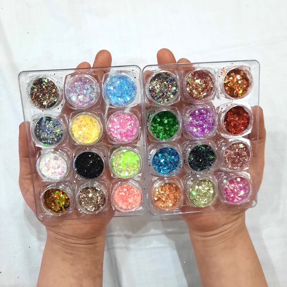 6/12/24 pcs glitter CHUNKS for eyeshadow shimmer dust powder for art ...