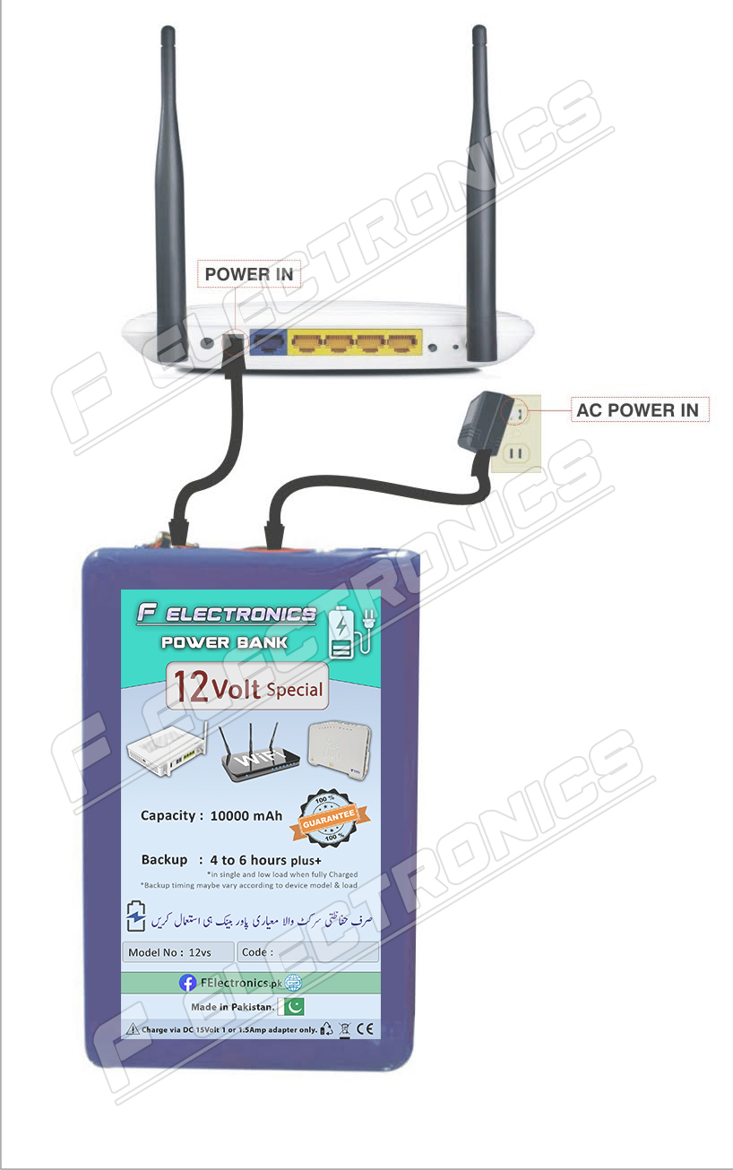 WiFi Router Power Bank 12v Volts Special Mini UPS Technology | 10000 ...