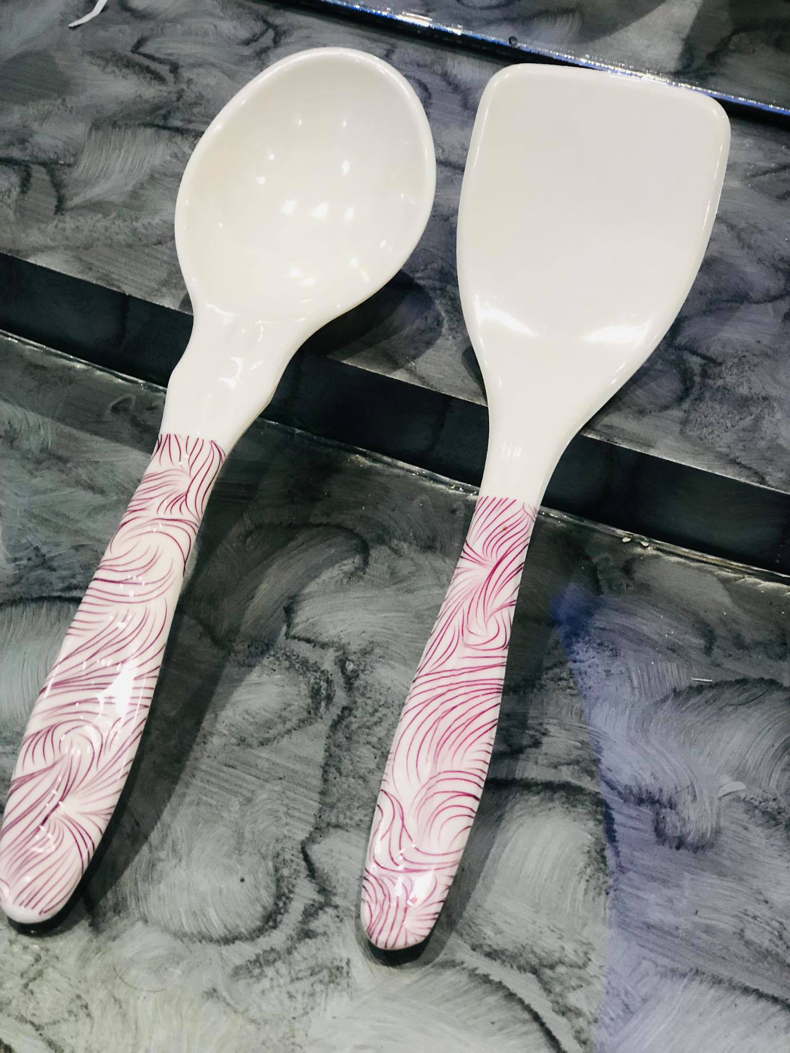 Spoons / Rice & Curry Spoons / Set of 2 Dish & Donga Serving Spoons (1 ...