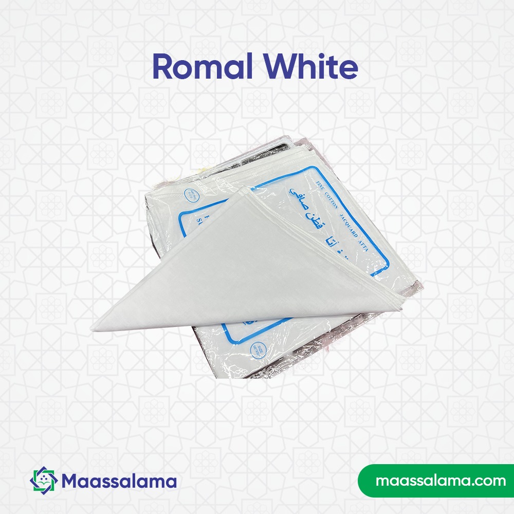 MaAssalama Arabic White Romal/Handkerchief | White Hajj & Umrah ...