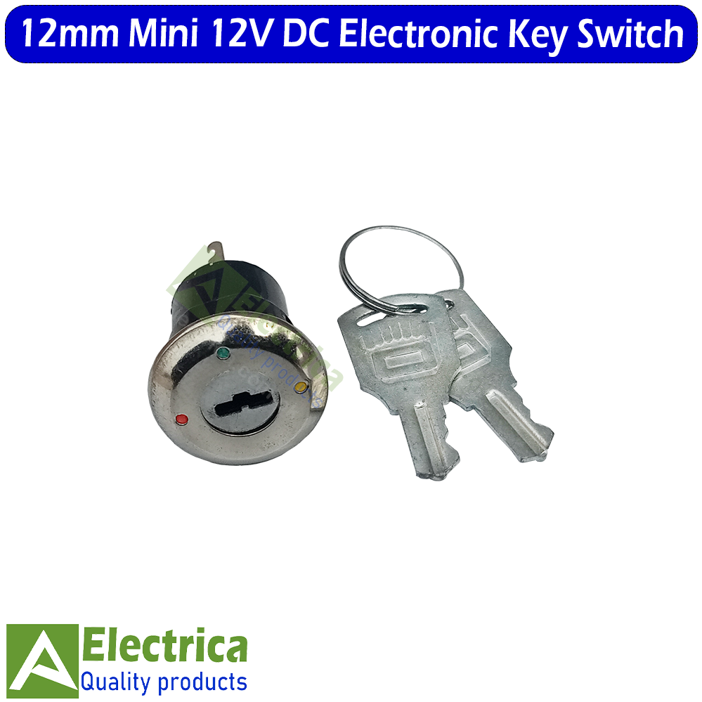 2/5 pcs Stainless Steel Electronic Key Switch ON OFF ON Lock 12mm Power ...