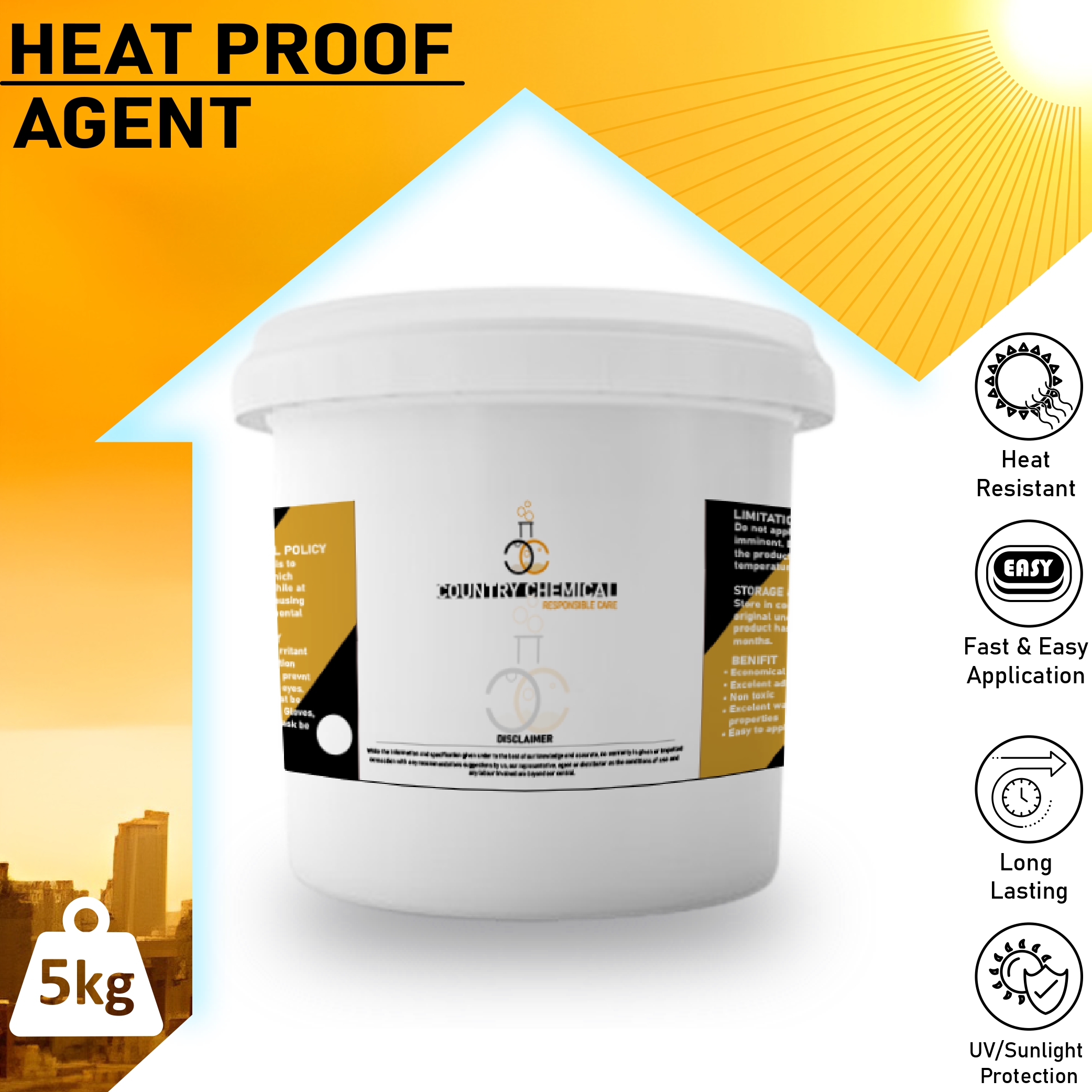 Country Chemical 5L Heat Proofing Chemical Paint - Heat Proof Agent ...