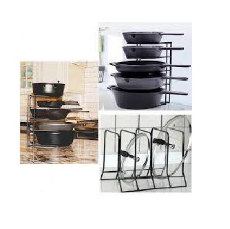 Metal Wire Frying pan Rack/kitchen Counter Pot Organizer /Pod lids ...