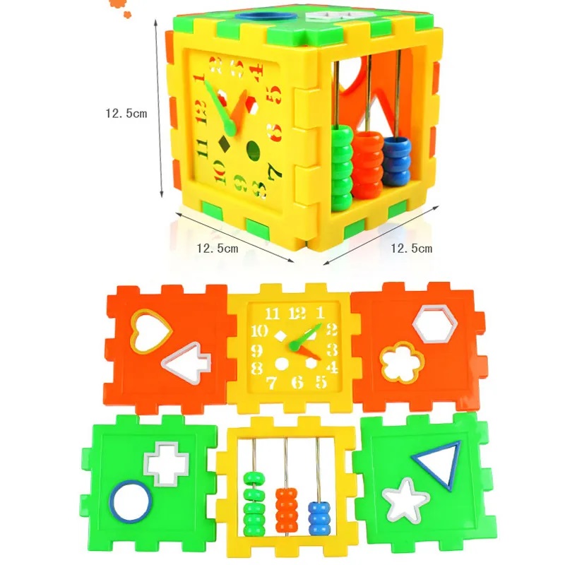 Baby Blocks Shape Sorter Toy Color Recognition Shape Toys With Colorful ...