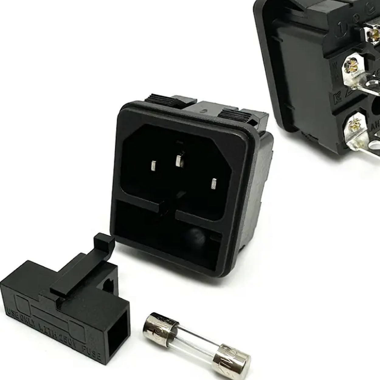 1PC LZ-14-F2-3P 3 Pins Panel Mounted Plug Connector IEC320 C14 10A 250V ...