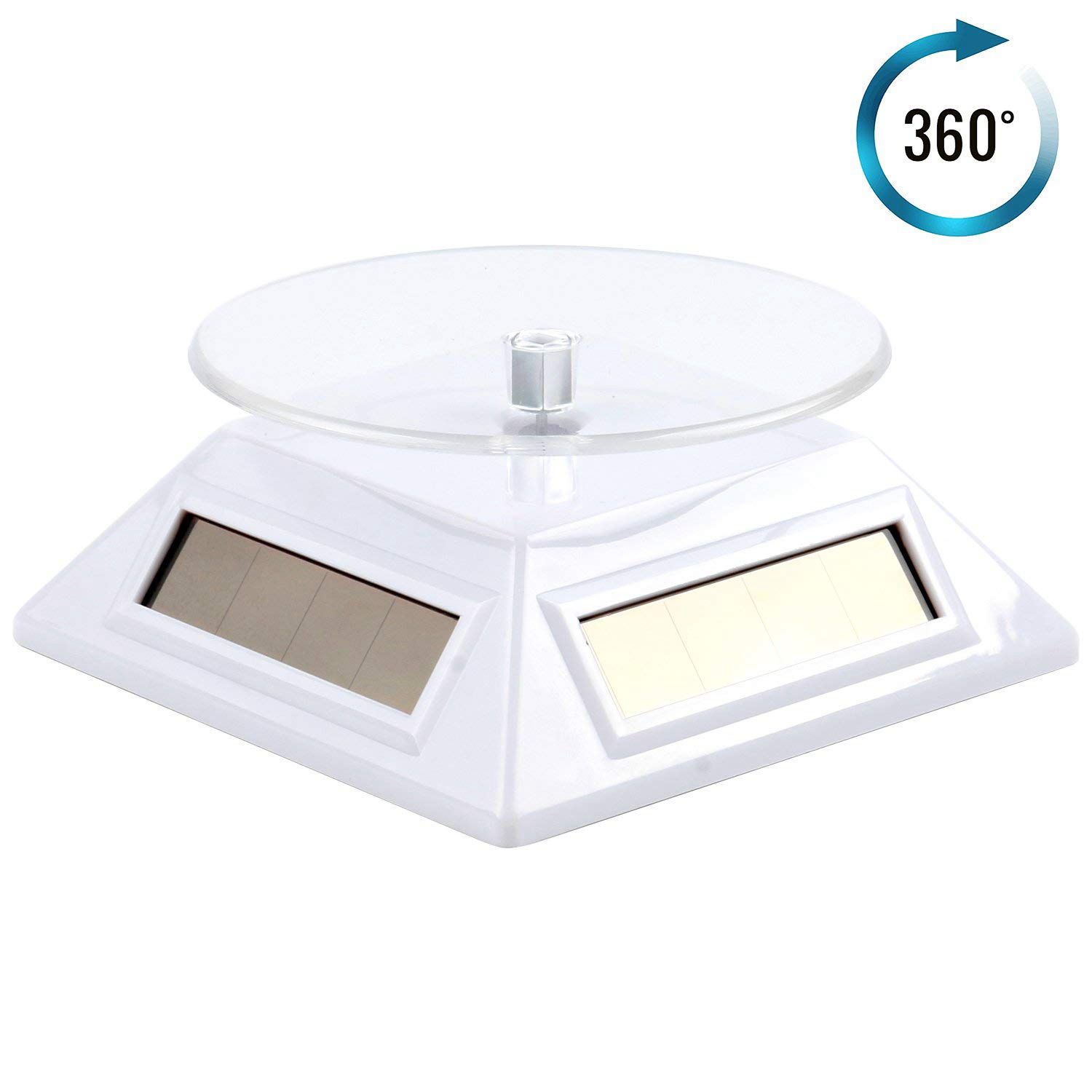 White Solar/Battery Powered Rotating Stand Product Display | Daraz.pk