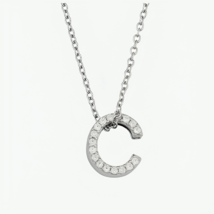 Silver Stainless Steel Alphabet Necklace/Locket/Pendants for Girls ...