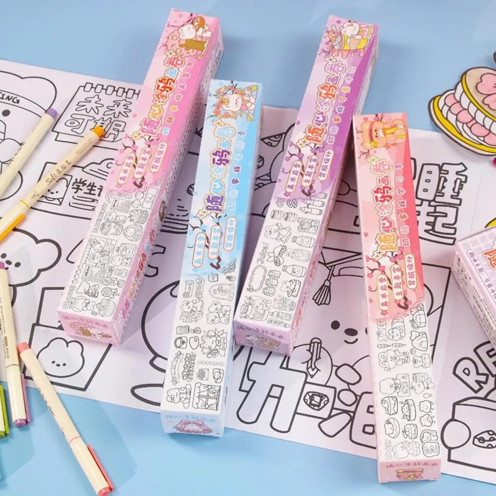 DIY Children's Drawing Roll Children's Graffiti Paper Color Filling ...