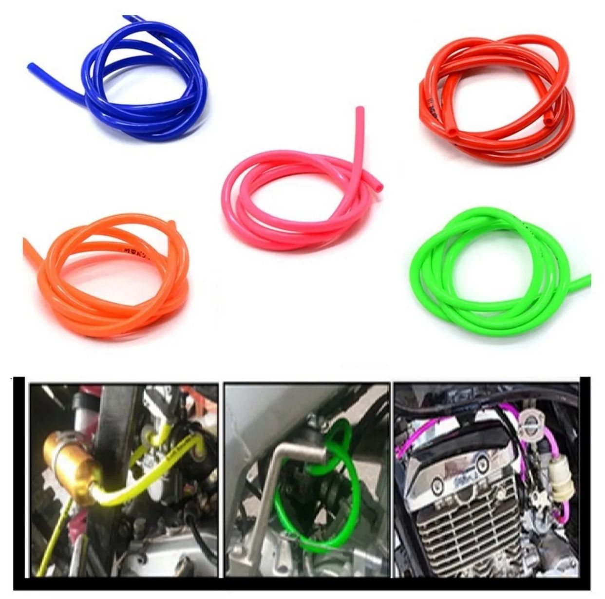Bike Decoration Pipes PVC Monster Brand Motorcycle Colorful Fuel Pipes Pack of 6 Different ...