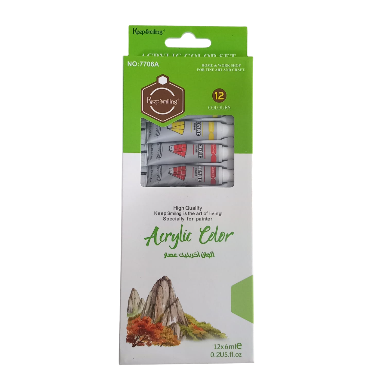 Keep Smiling 6ML x 12 tubes Acrylic Oil Glass Water Fabric Gouache ...