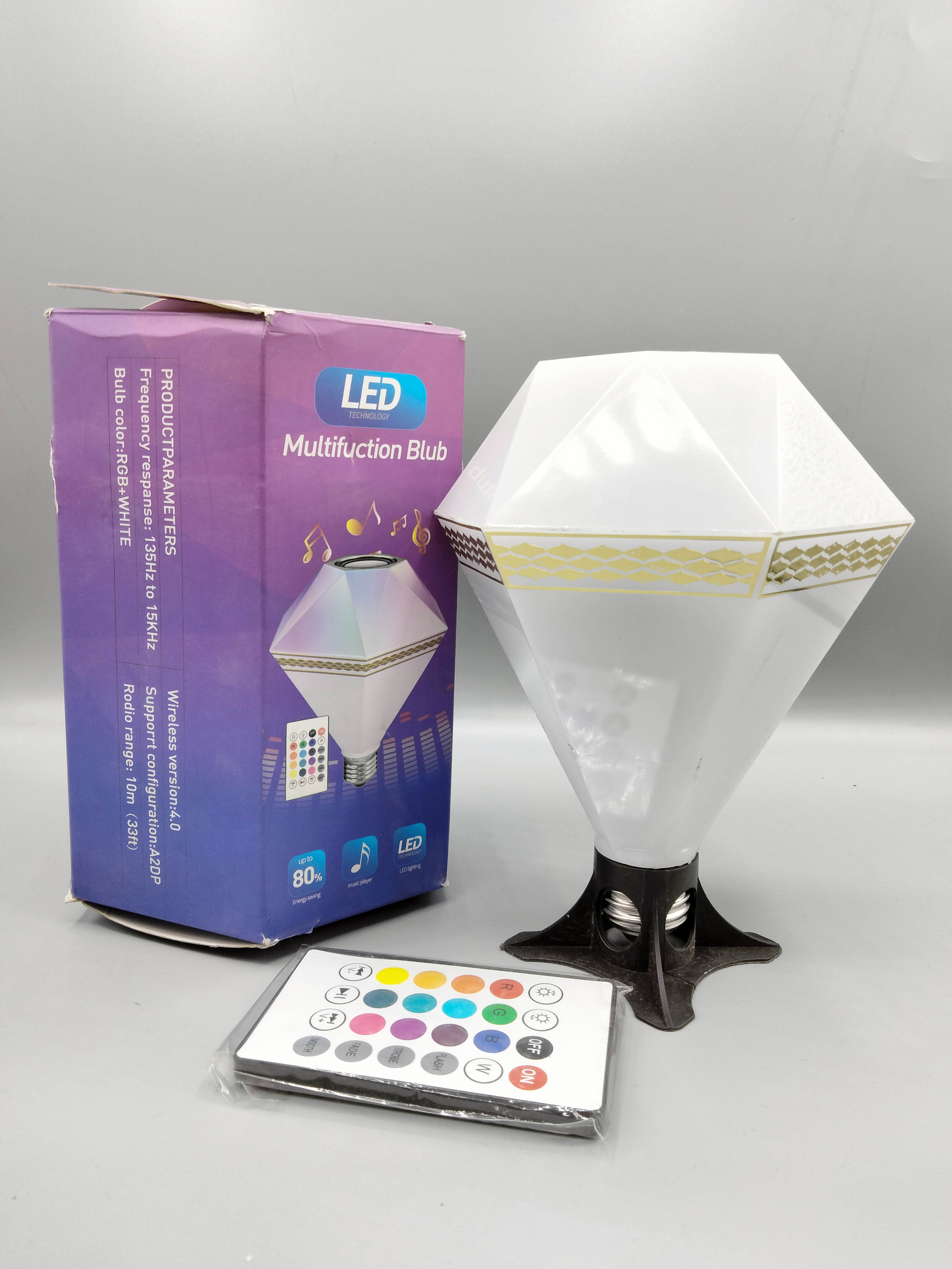 Led RGB Bulb Multicolor For Lamp Disco Audio Bluetooth Speaker Music ...