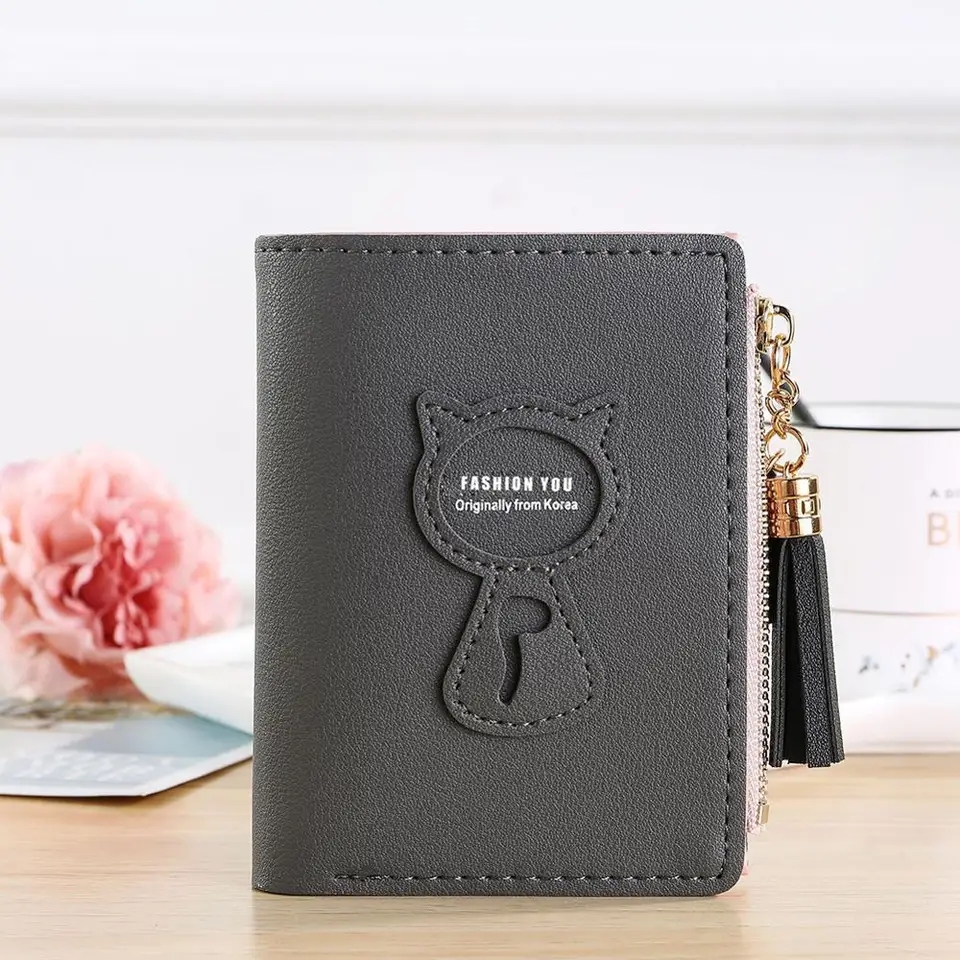 Cute Rabbit Women's Wallets Short Tassel Pendant Wallet Coin Purses ...