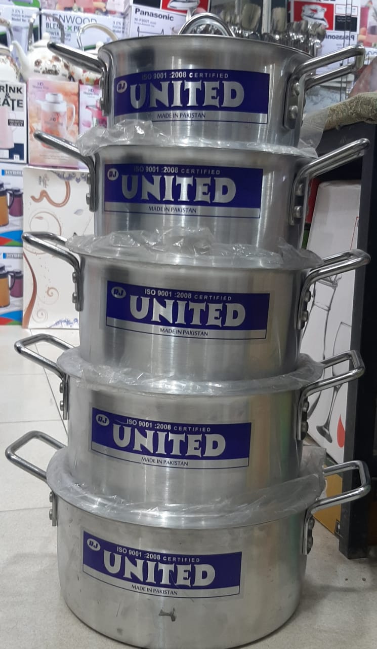 UNITED Cooking Pot set Made in Pakistan_5 Cooking Pots with different ...
