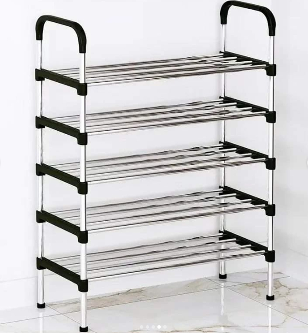 Stylish & Durable 5-Layer Metal & Plastic Shoe Rack for Home & Office ...