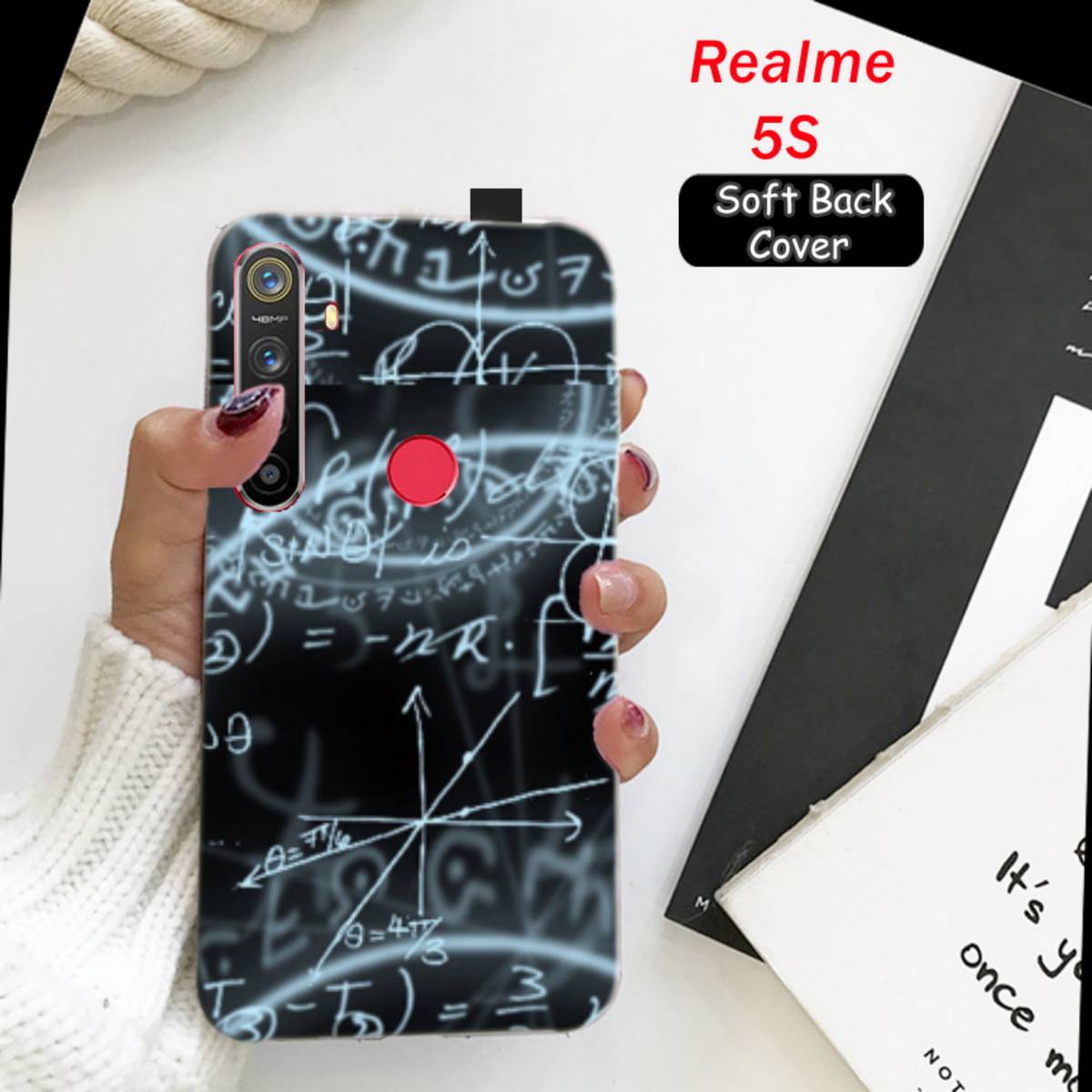 Realme_5S Pouch Case - Maths Soft Back Cover Case | Daraz.pk