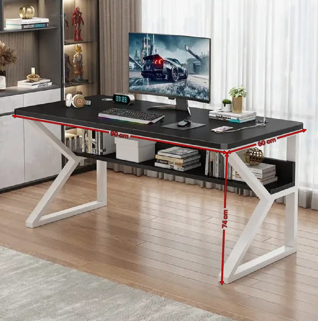 Home Office Desk with Bookshelf – Heavy-Duty Computer & Study Table ...