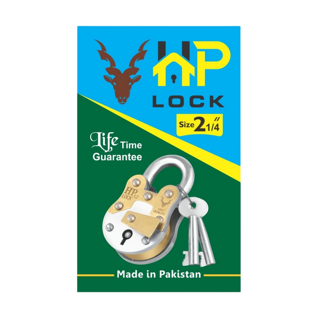 HP LOCK 2X1/4 2 PLATE 3 KEYS | Pad Lock | Heavy Duty | Desi Lock ...