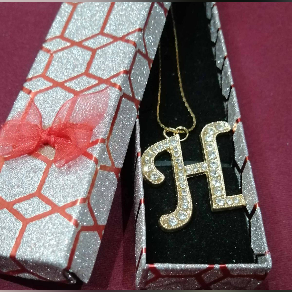 Golden Stainless "H" Alphabet Locket with Chain For Girls & Boys | Daraz.pk