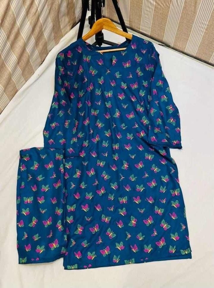 Stylish Collection Stitched Butterfly print 2pc Dress for Women | Daraz.pk